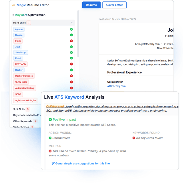 Free ATS Friendly Resume Checker | ATSFriendly.com